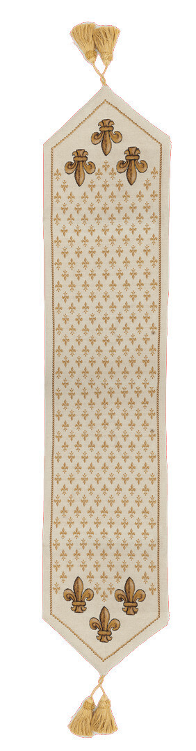 Petit Lys White Table Runner - The Tapestry House - Jacquard Woven ...